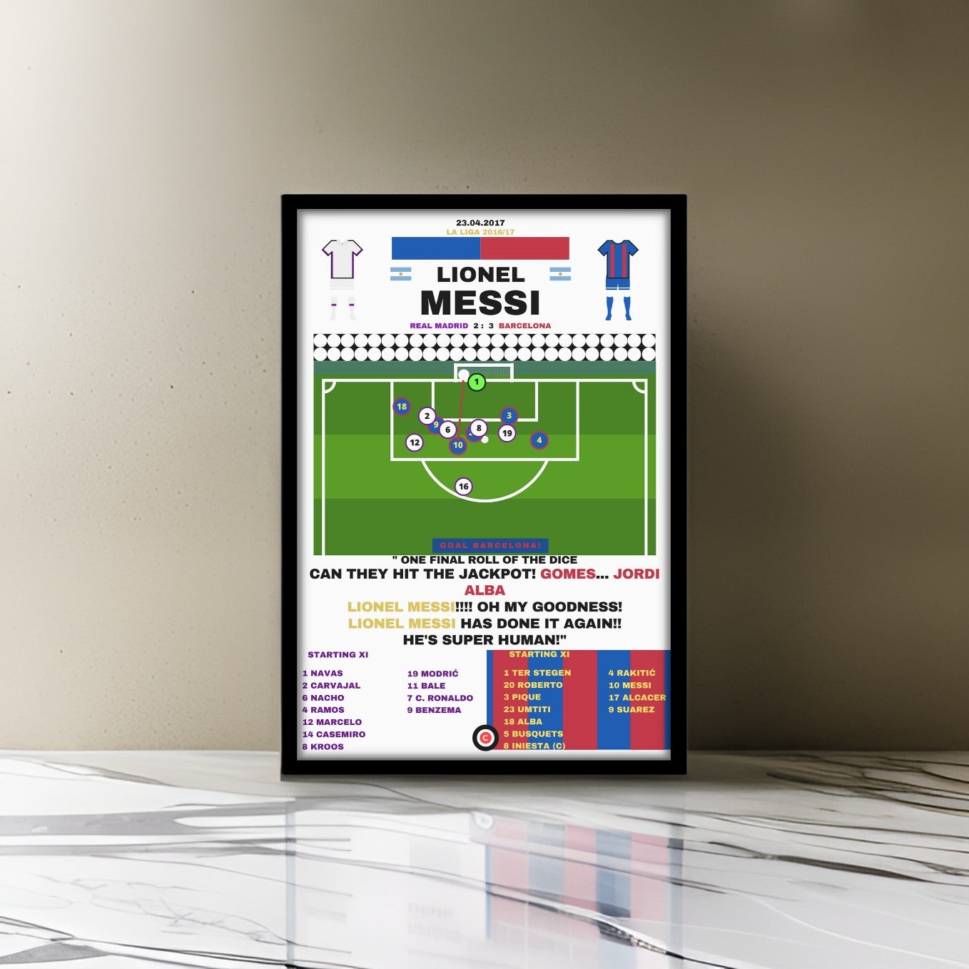 Lionel Messi vs Real Madrid- LaLiga 16/17- FC Barcelona – CatenaccioDesigns